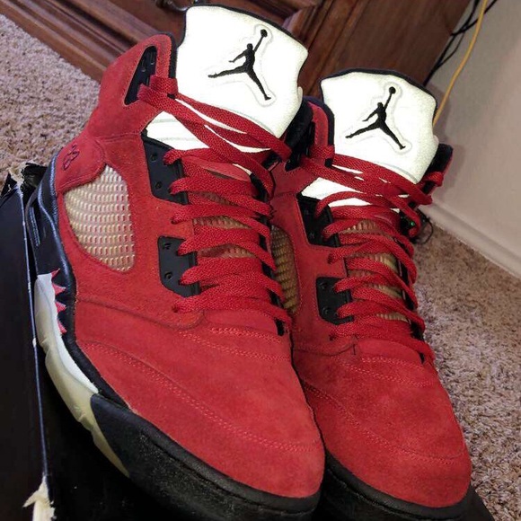 Jordan | Shoes | Jordan Retro 5s Dmp Raging Bull Red Suede | Poshmark
